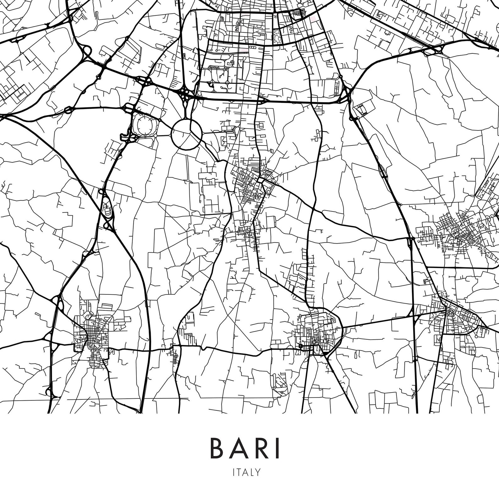 Bari Italy City Map Print Wall Art Print at Home Digital | Etsy