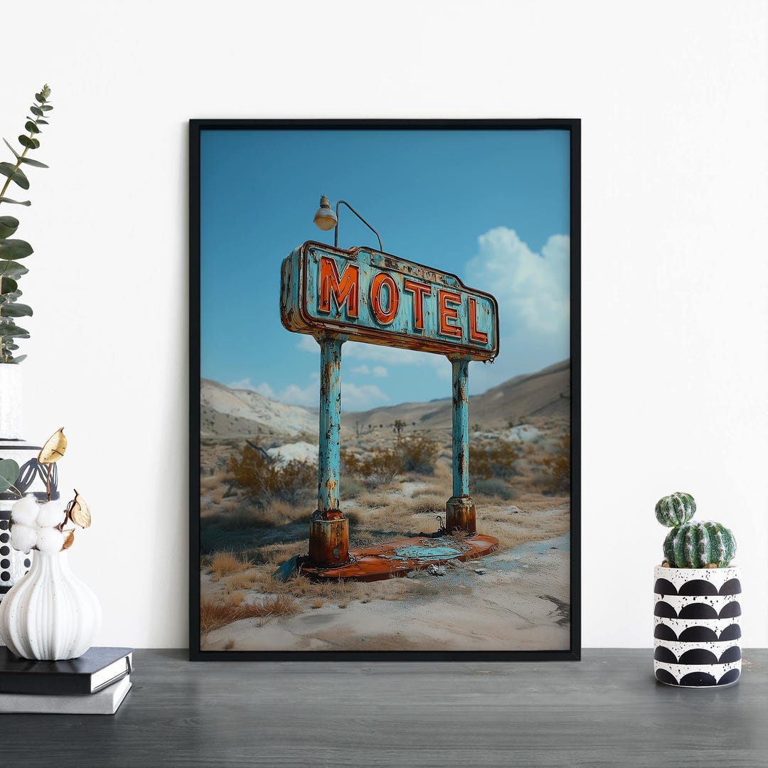 Motel Sign Print Wall Art | A4 A3 A2 A1 - Etsy