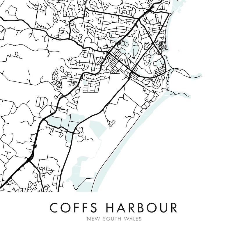 Coffs Harbour New South Wales Australia City Map Print Wall - Etsy