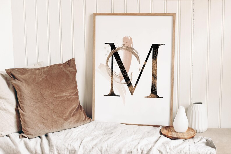 Letter M Alphabet Abstract Print Wall Art | 4x6 5x7 A4 A3 A2 A1 - Etsy