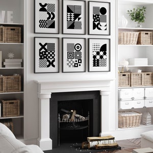 Bullseye | Modern Geo Black & White Abstract Print Wall Art | 4x6 5x7 ...