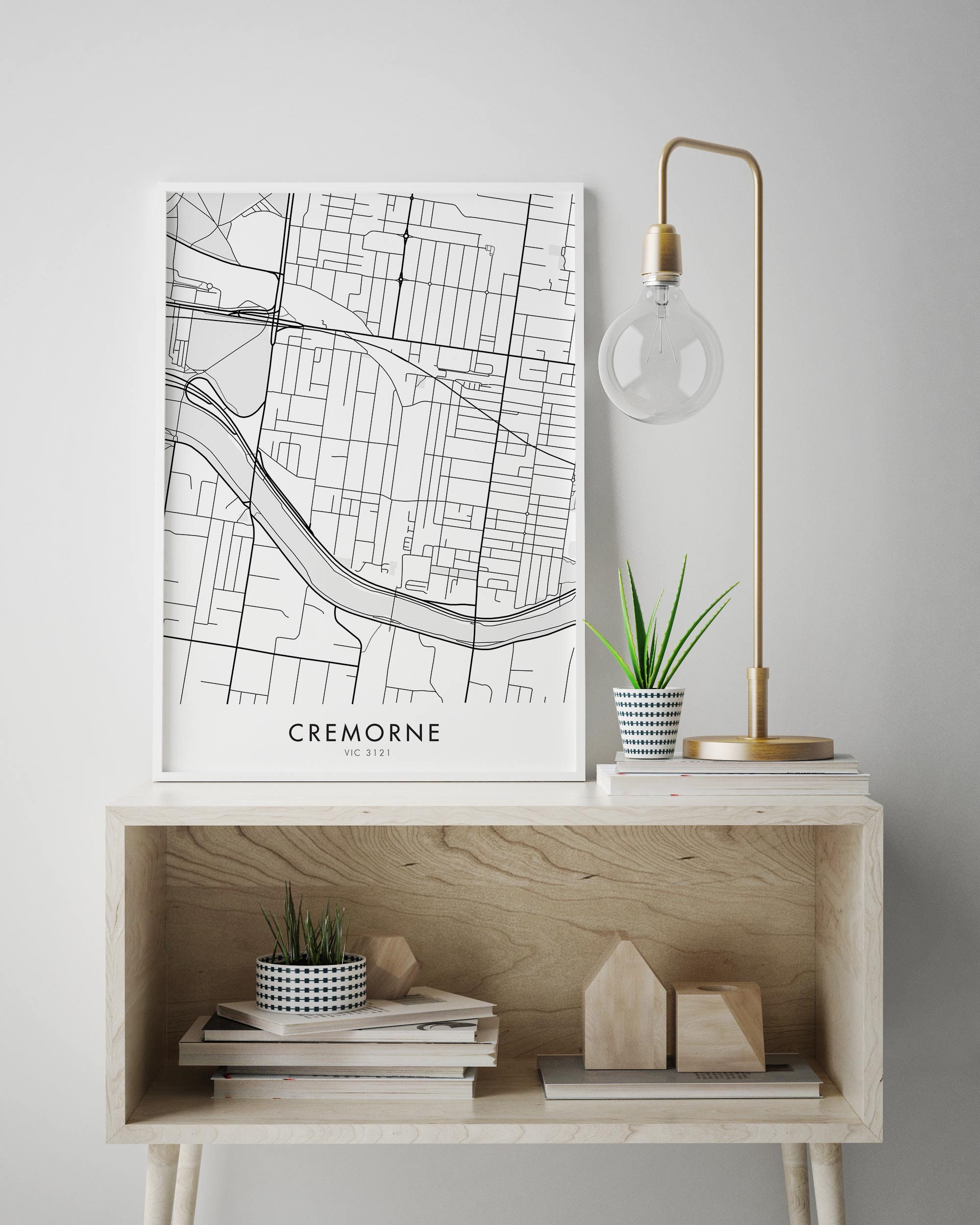 Cremorne Melbourne City Map Print Wall Art / Print At Home / - Etsy España