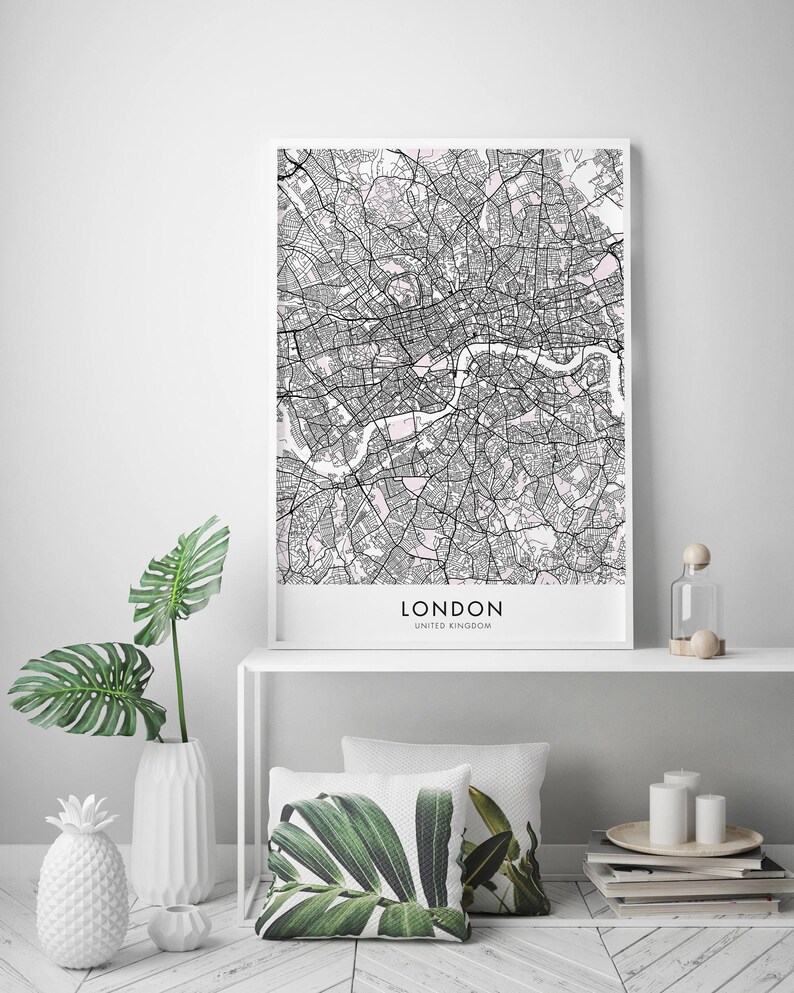 London England UK Art City Map Print Wall Art Print at - Etsy