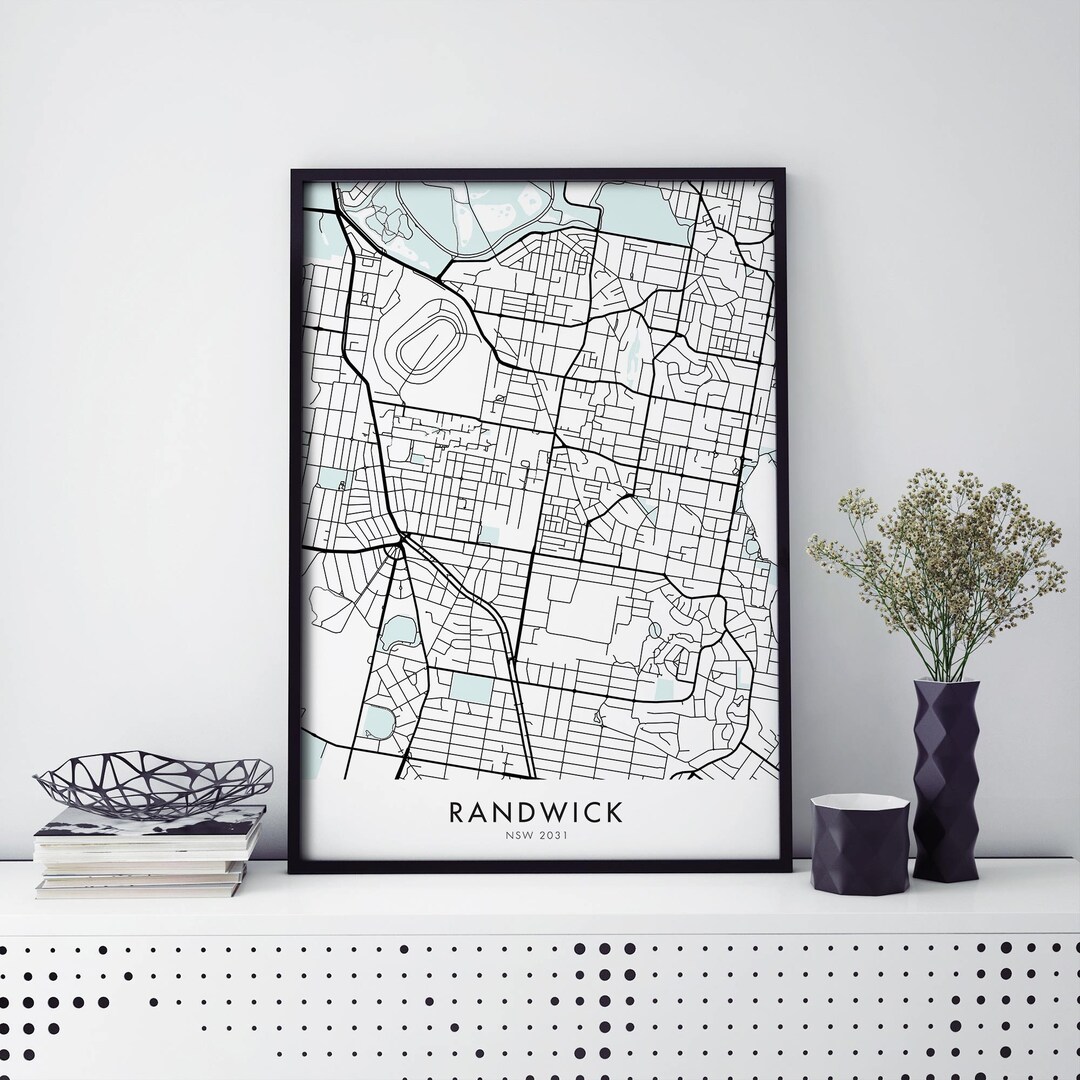 Randwick, Sydney, Australia Art, City Map Print Wall Art | A4 A3 A2 - Etsy