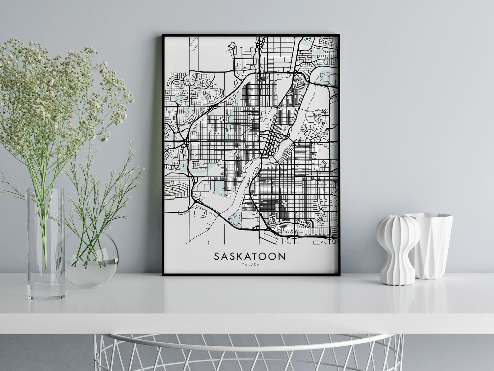 Saskatoon Saskatchewan Canada Art City Map Print Wall Art - Etsy