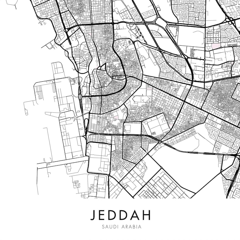 Jeddah Saudi Arabia City Map Print Wall Art Print at Home - Etsy