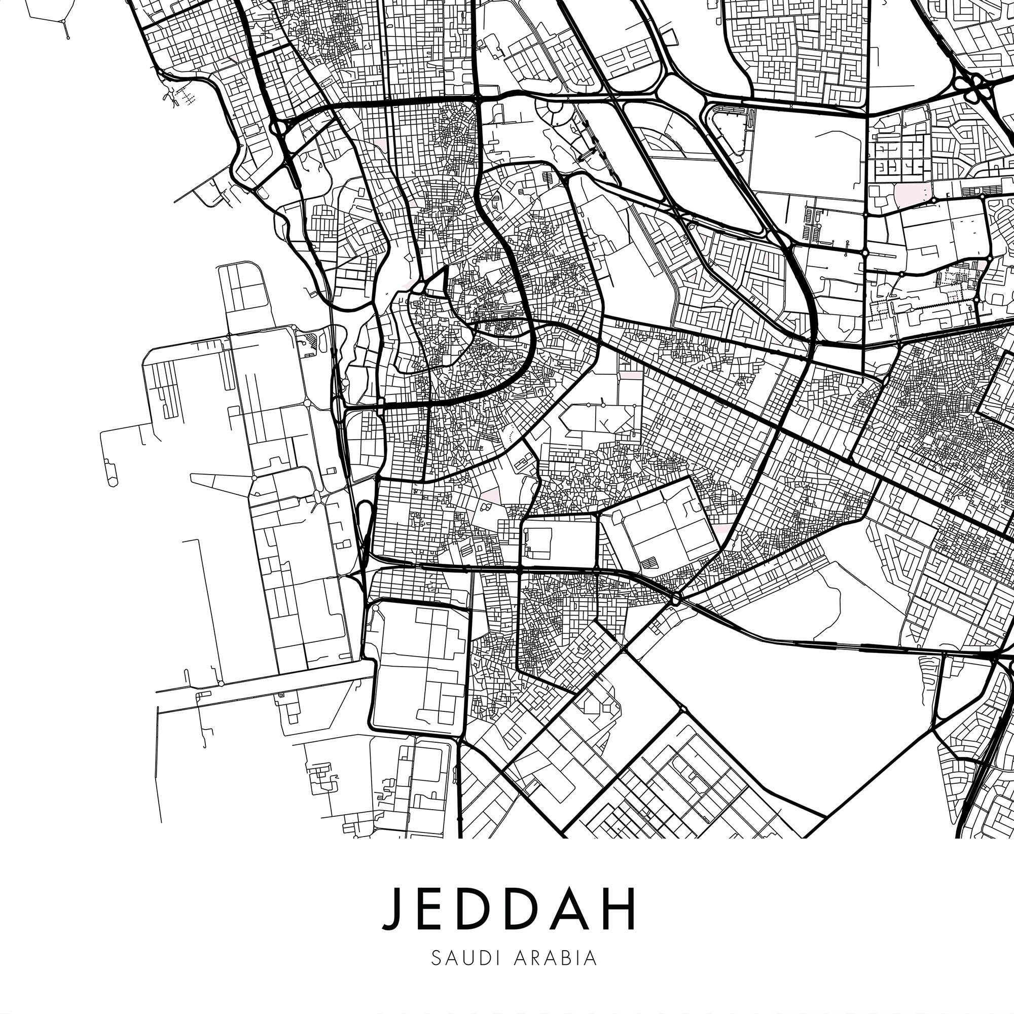 Jeddah Saudi Arabia City Map Print Wall Art Print at Home | Etsy