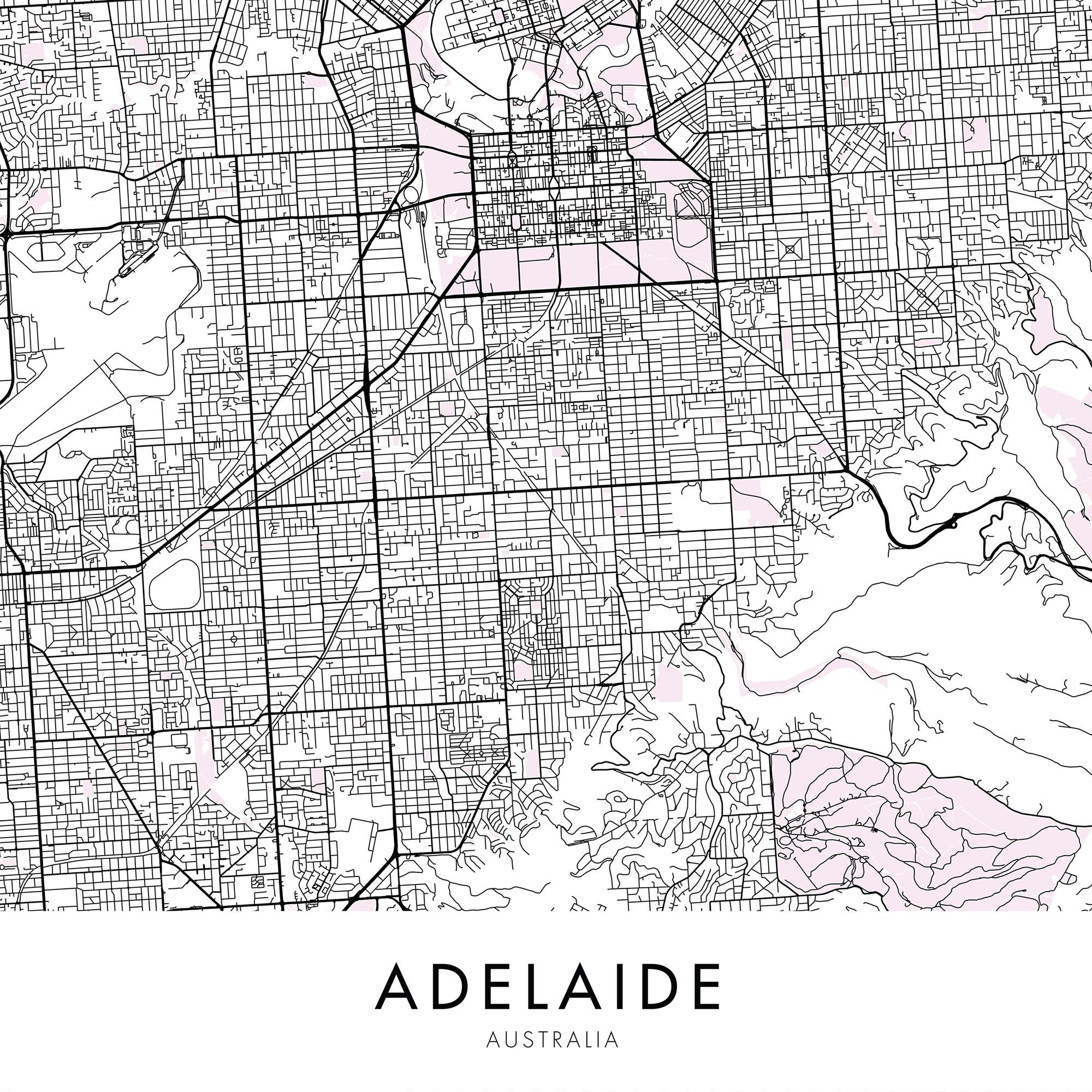 Adelaide Australia Art City Map Print Wall Art A4 A3 A2 A1 | Etsy