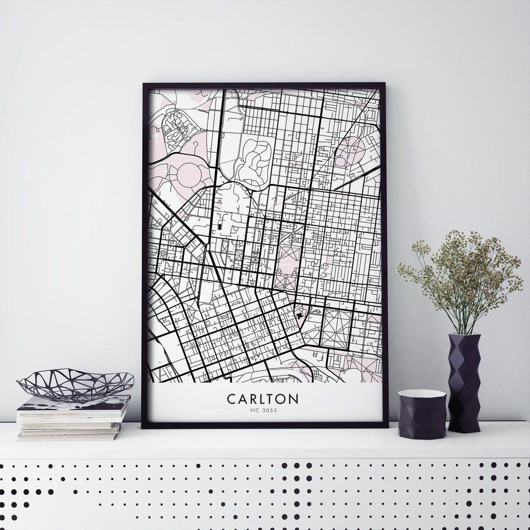 Carlton Melbourne Art City Map Print Wall Art A4 A3 A2 A1 - Etsy