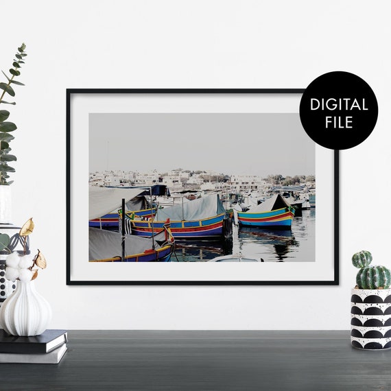 Maltese Luzzu Malta Print Wall Art Print at Home Digital | Etsy