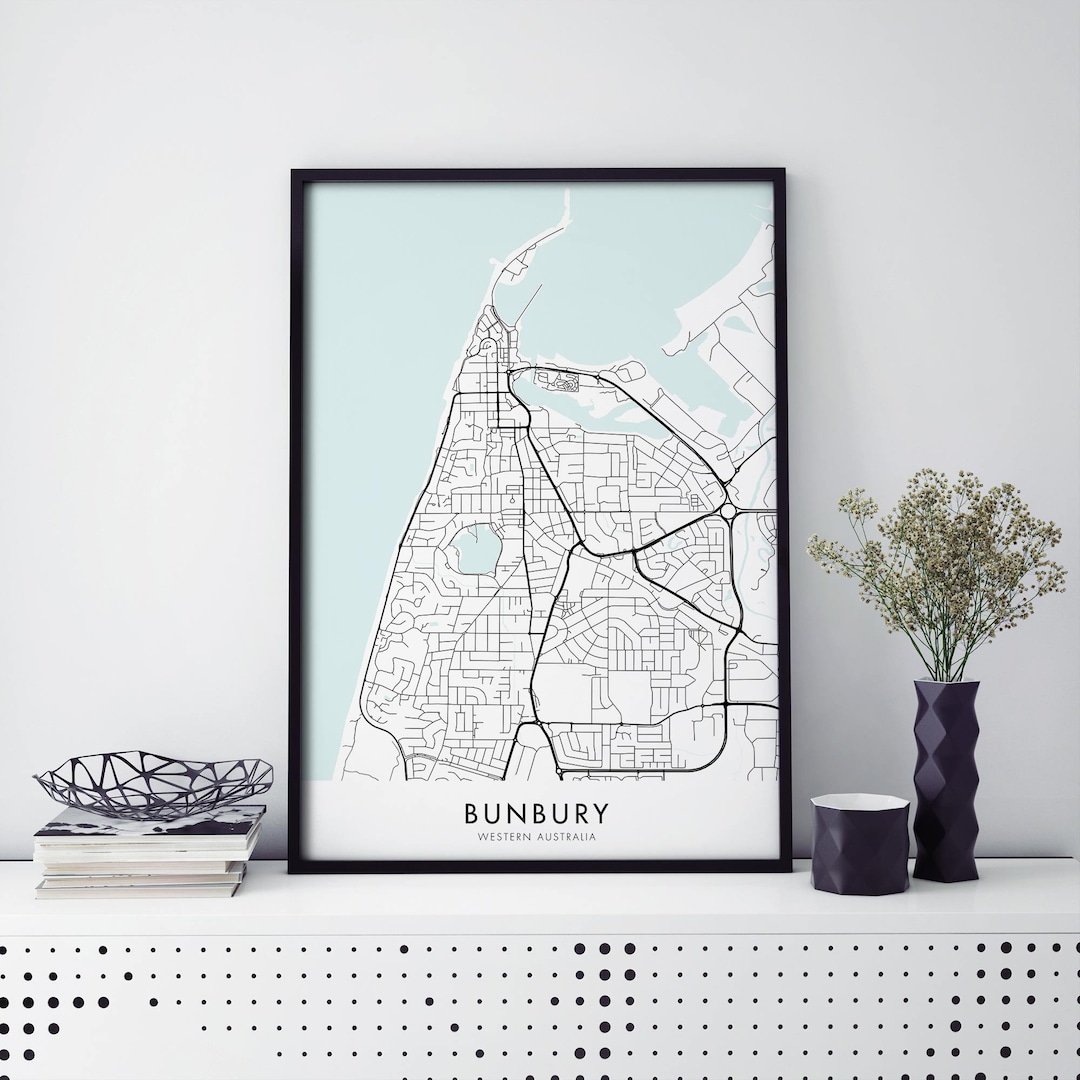 Bunbury, Western Australia Art, City Map Print Wall Art A4 A3 A2 A1 - Etsy