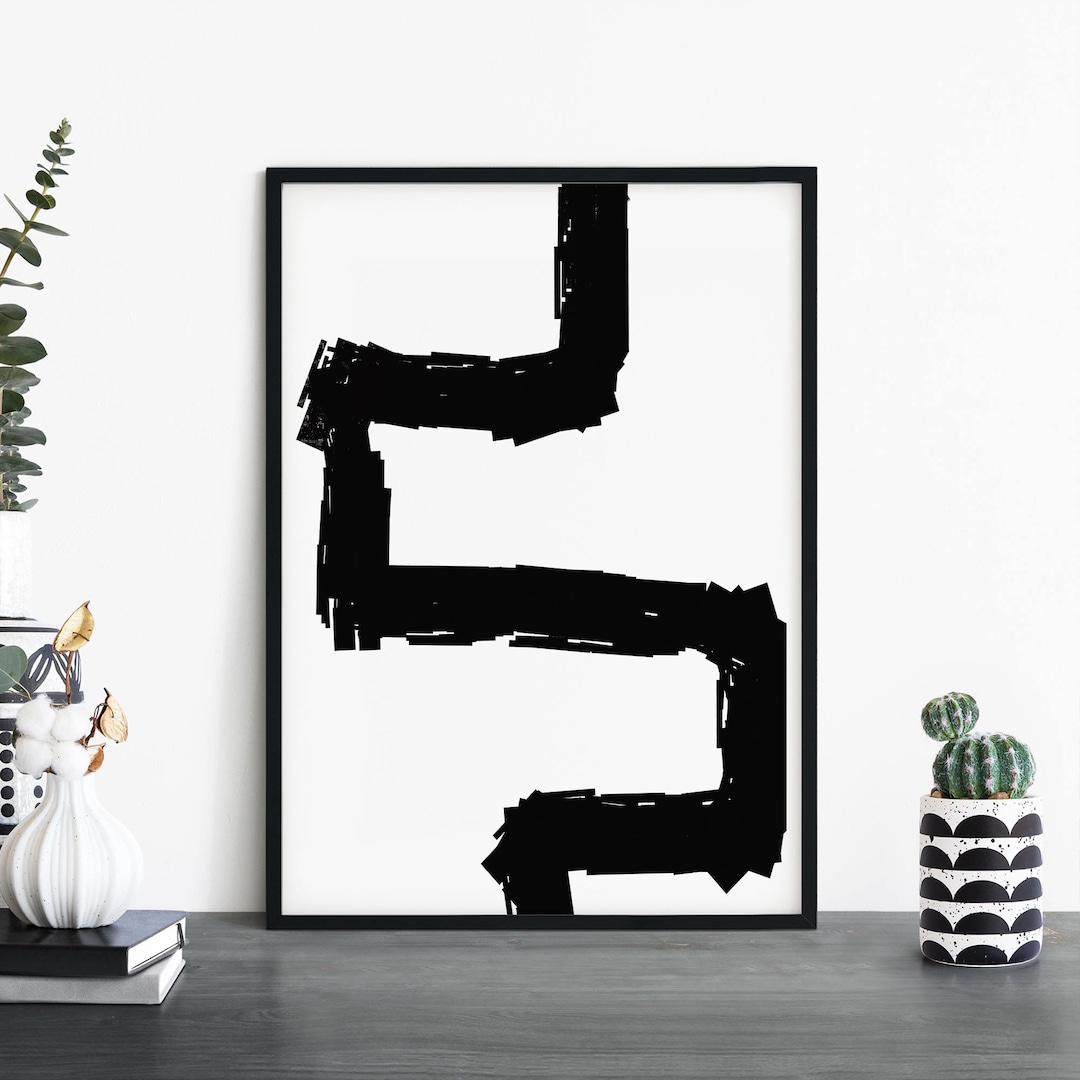 Snake | Monochrome Black & White Abstract Print Wall Art | 4x6 5x7 A4 ...