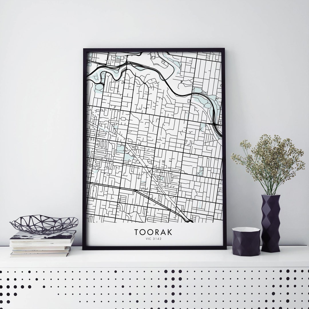 Toorak, Melbourne Art, City Map Print Wall Art | A4 A3 A2 A1 - Etsy