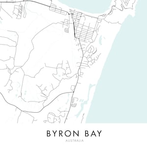 Byron Bay, New South Wales, Australia Art, City Map Print Wall Art | A4 ...