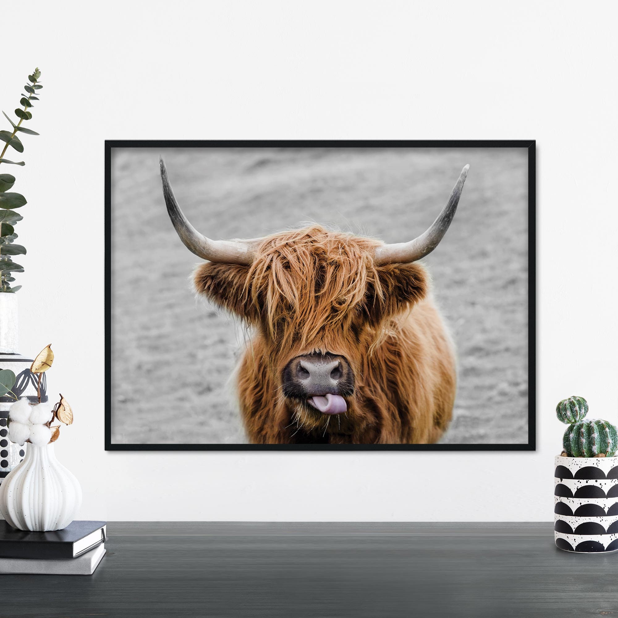 Hairy Highland Cow Print Wall Art | A4 A3 A2 A1 - Etsy