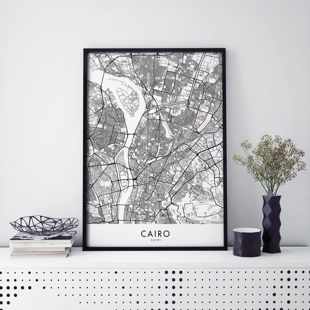 Cairo, Egypt Art, City Map Print Wall Art A4 A3 A2 A1 - Etsy