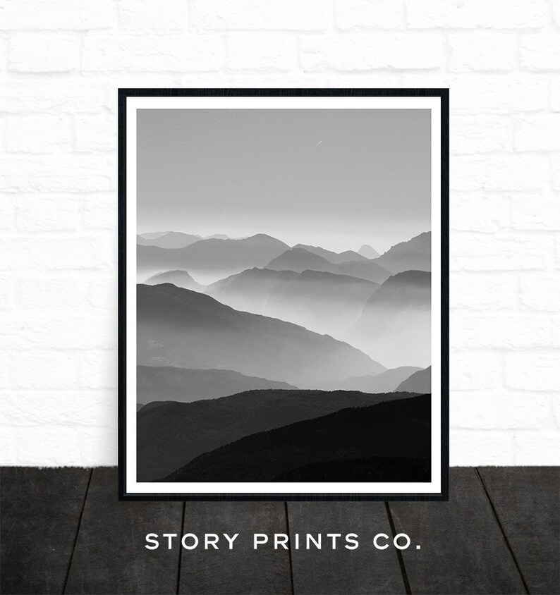 Mountain Print Mountain Wall Art Abstract Art Minimalist | Etsy