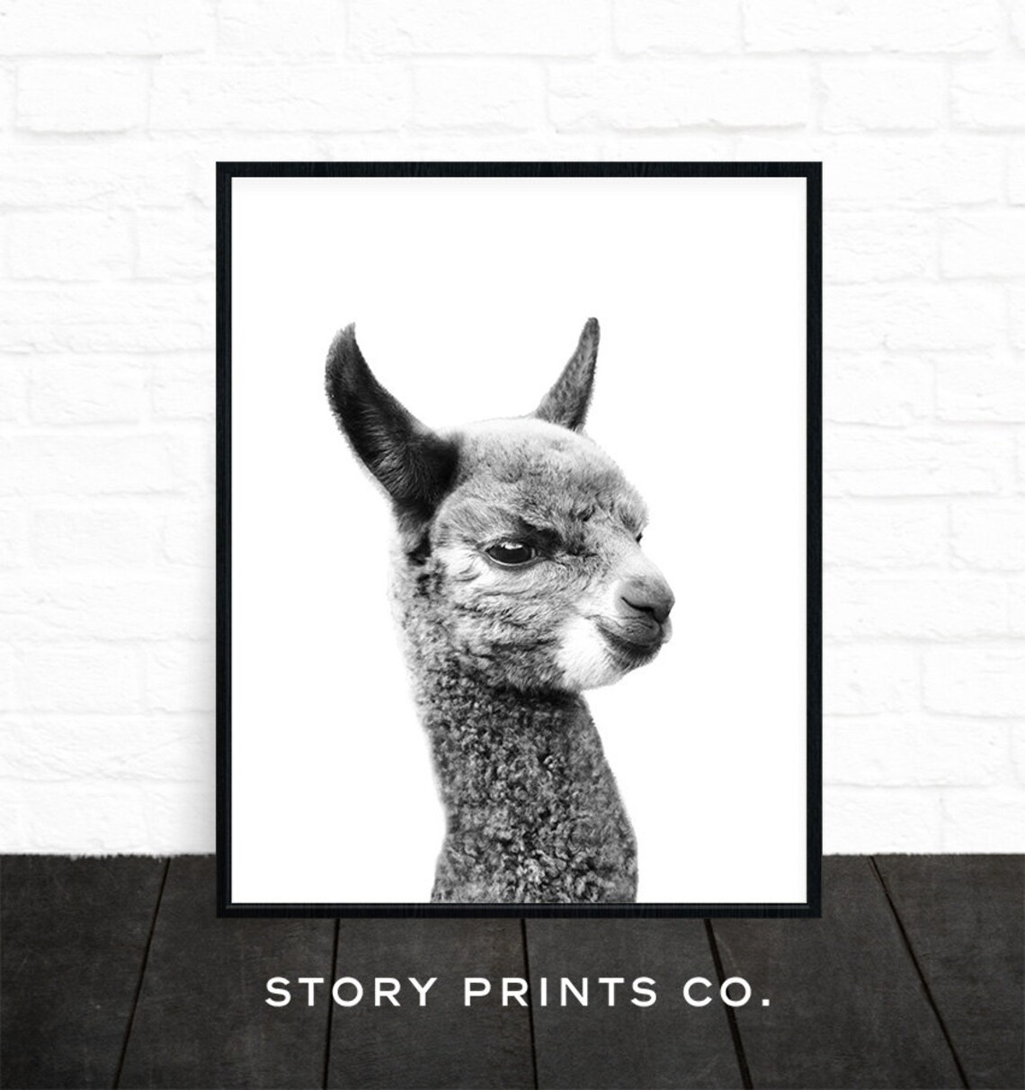 Alpaca Print, Llama Print, Llama Black and White Nursery Decor, Llama ...