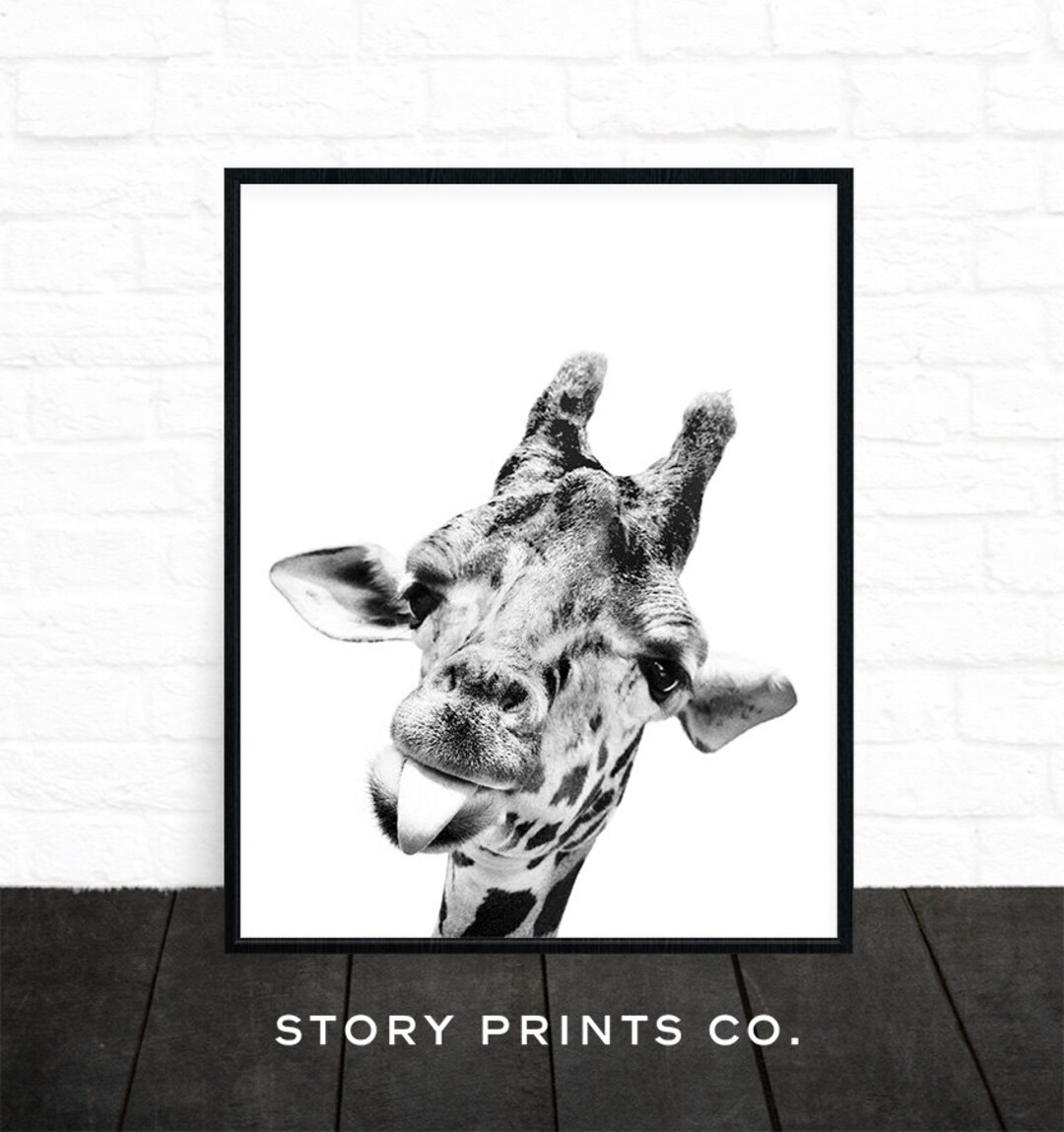 Giraffe Print, Nursery Decor, Giraffe Art, Black and White Animal Print ...