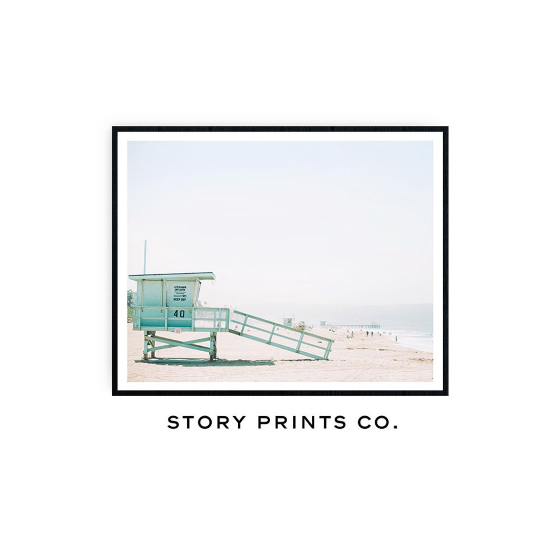 Beach Print Beach Printable Art Lifeguard Tower Beach - Etsy