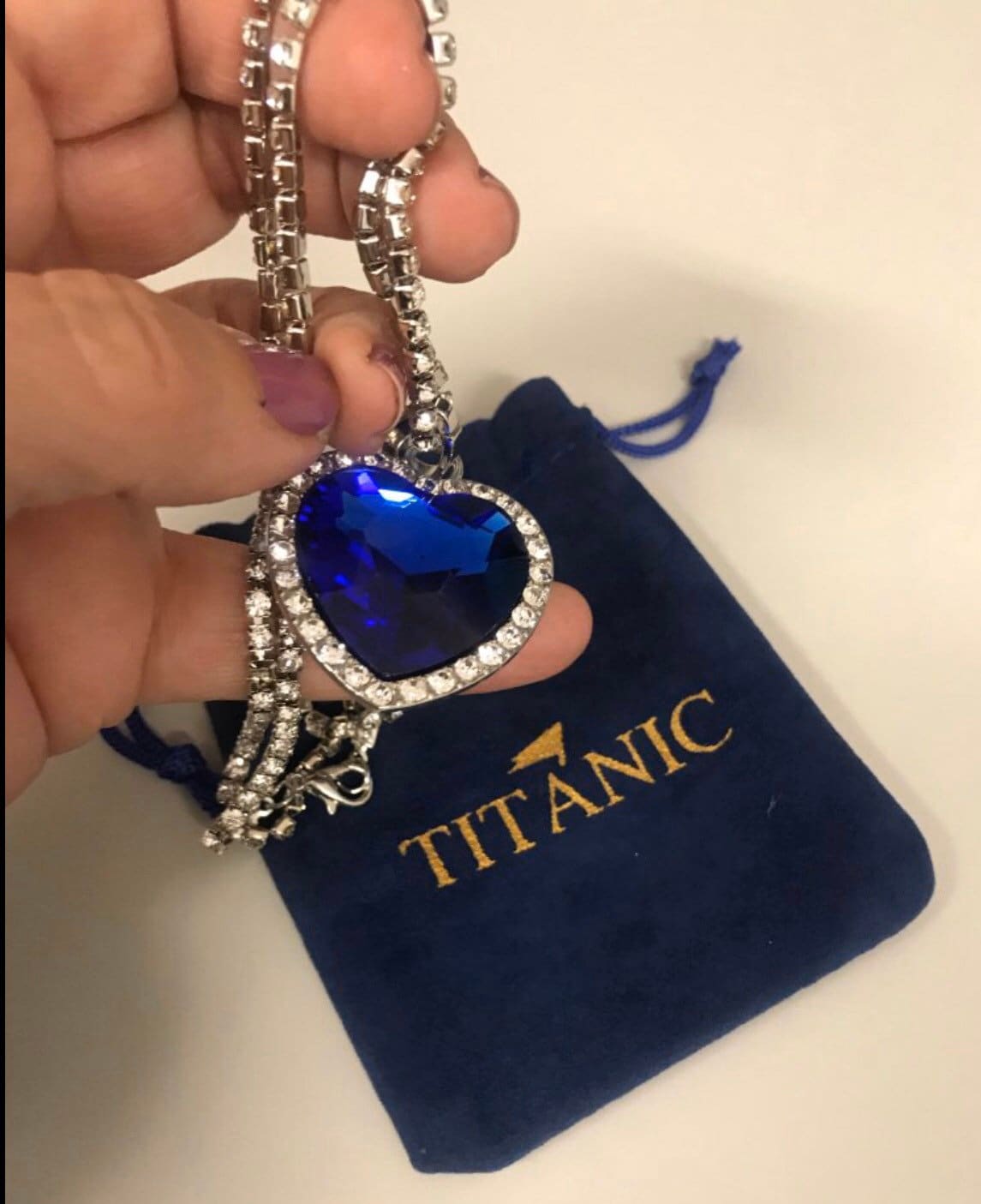 Heart of Ocean Blue Heart Love Forever Pendant Necklace in a Velvet Bag ...