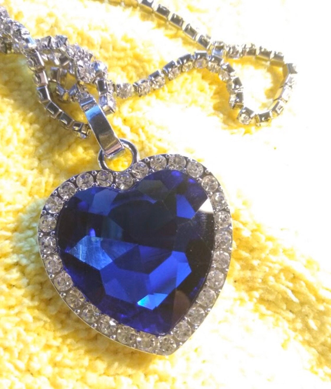 Heart of Ocean Blue Heart Love Forever Pendant Necklace in a Velvet Bag ...