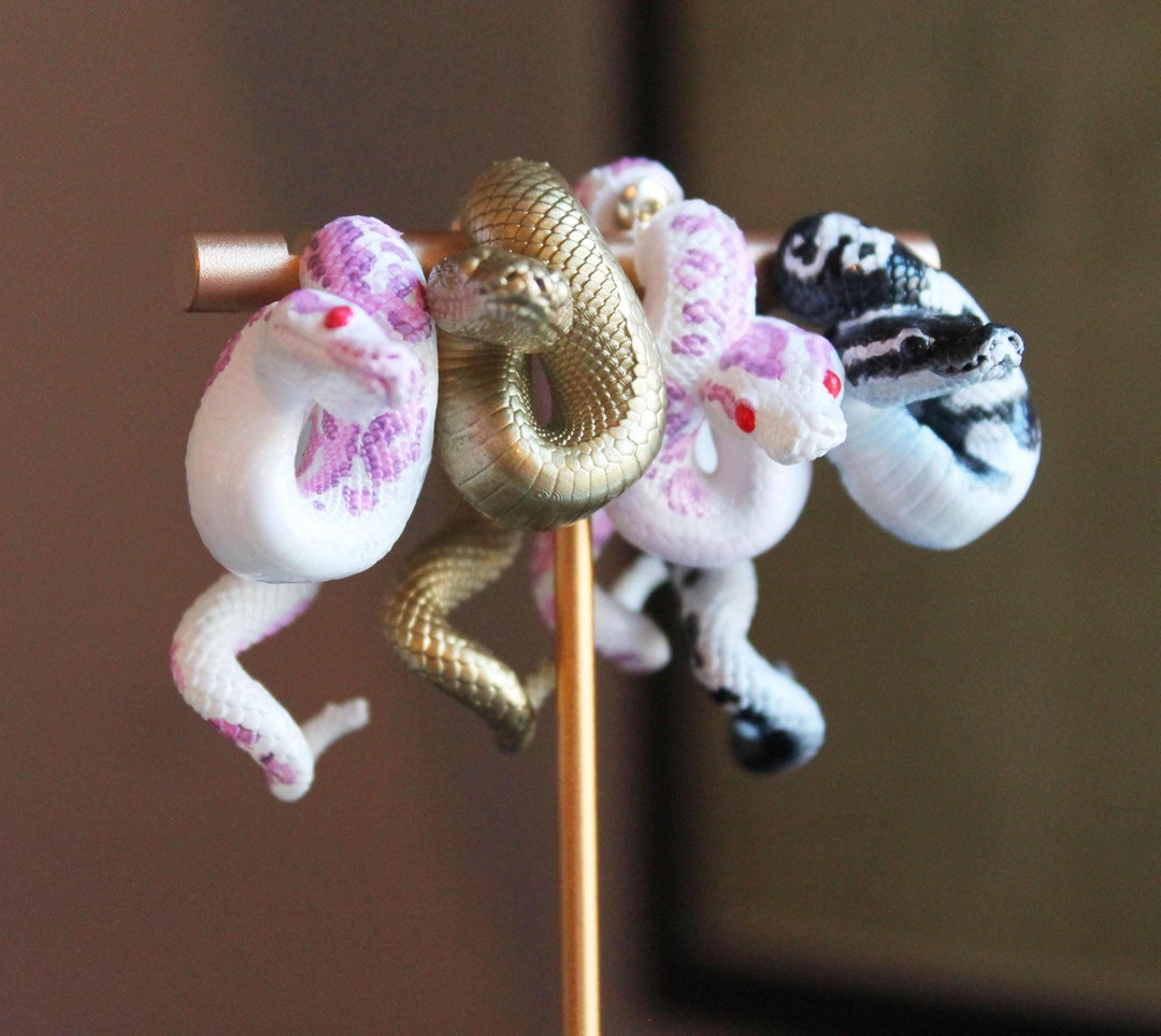 Ball Python Earring | 3D Print and Hand-painted Earrings - Etsy