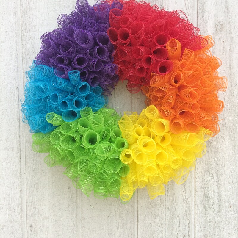 Rainbow Wreath - Etsy