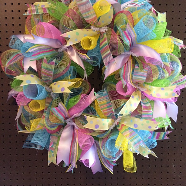 Spring Mesh Wreath - Etsy