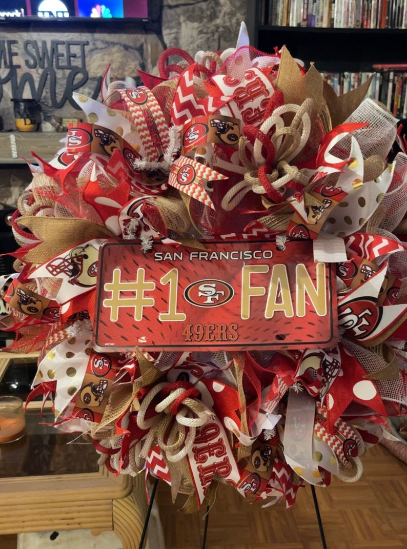 49ers Front Door Wreath: San Francisco Football Fan Decor - Etsy