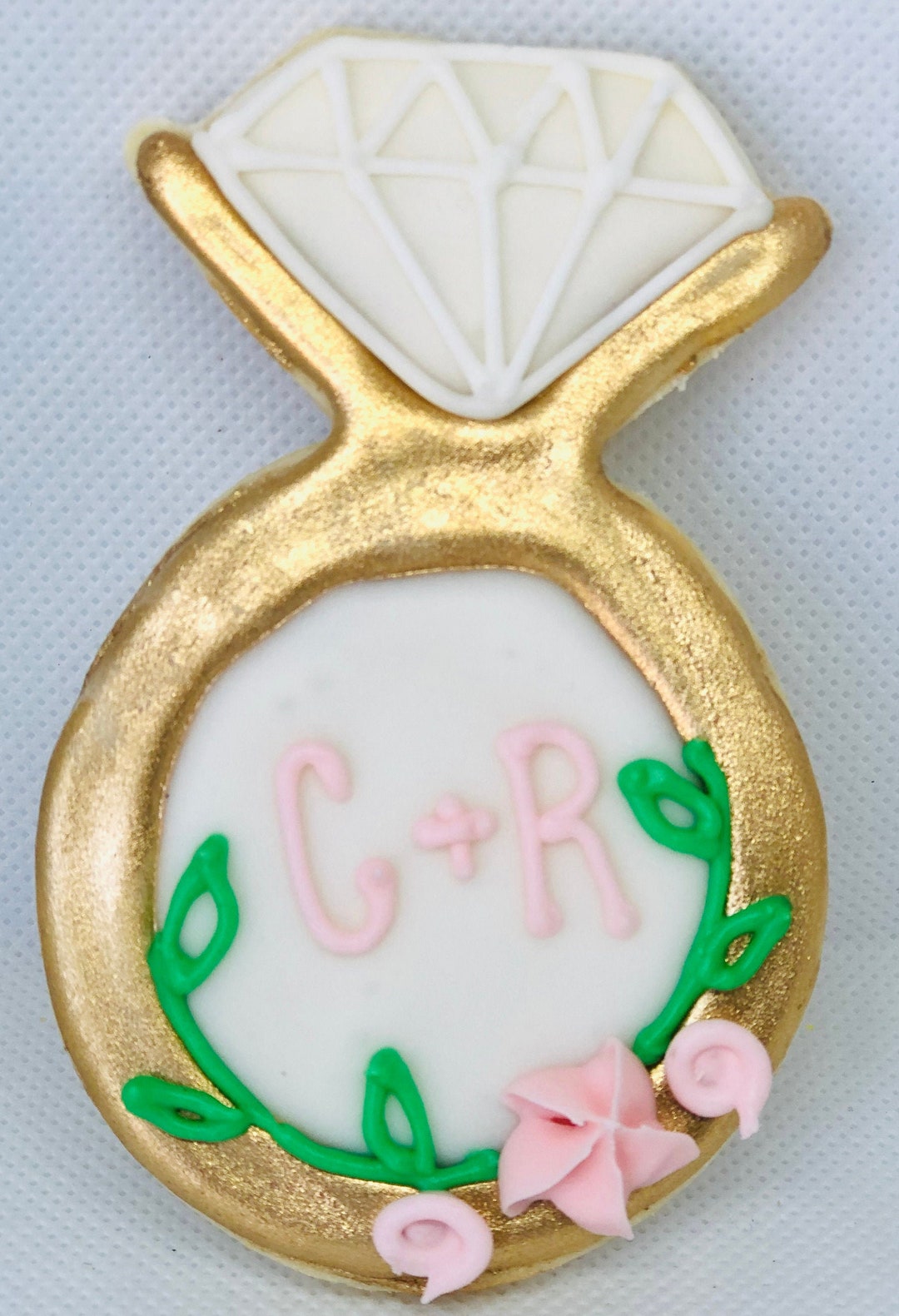 Engagement Ring Sugar Cookie- Handmade Icing Customize Gift for Any ...