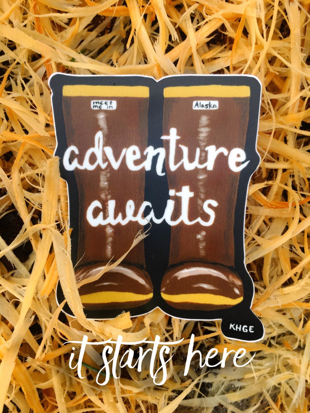 Adventure Awaits Boot Sticker - Etsy
