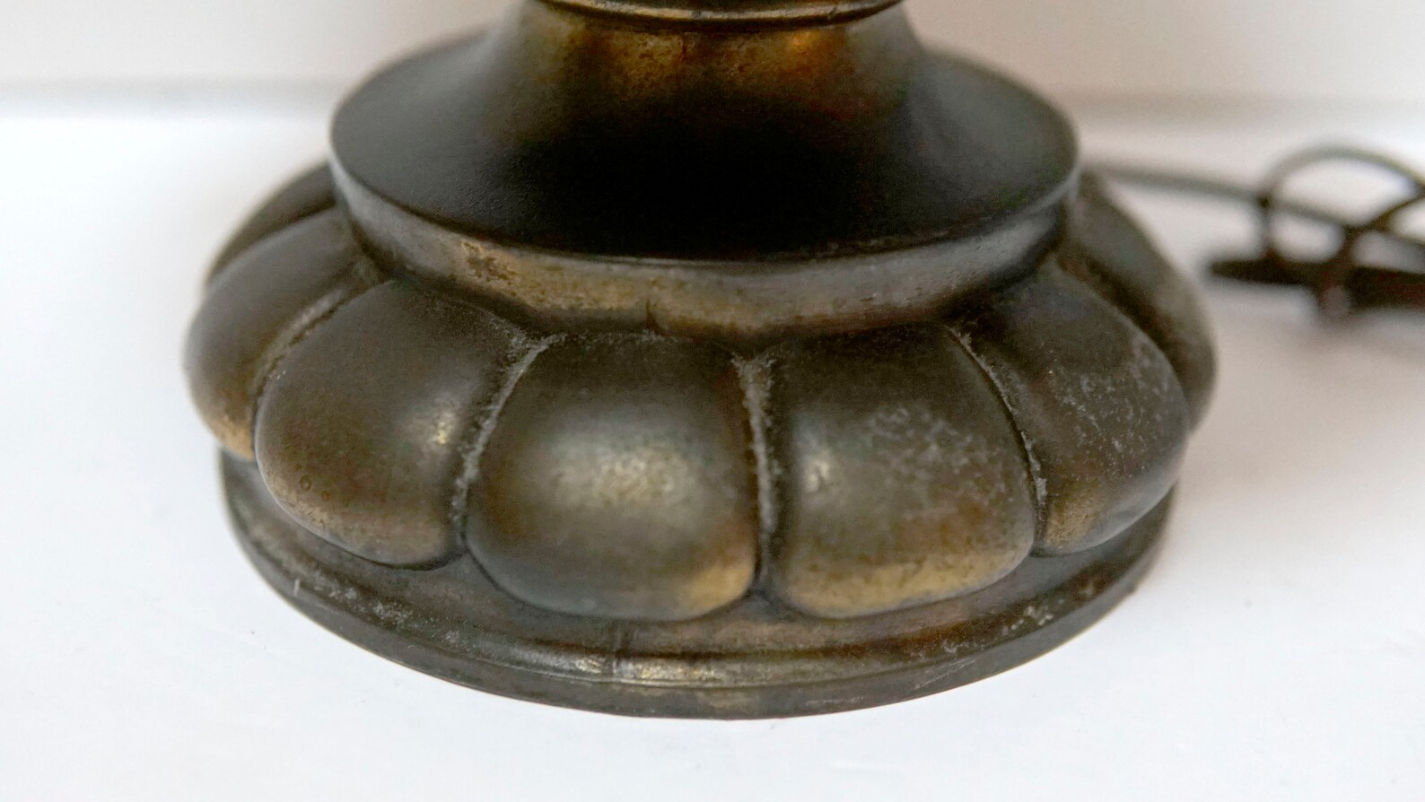 Art Deco Frosted Glass Bell Shaped Lamp With Wood Base - Etsy