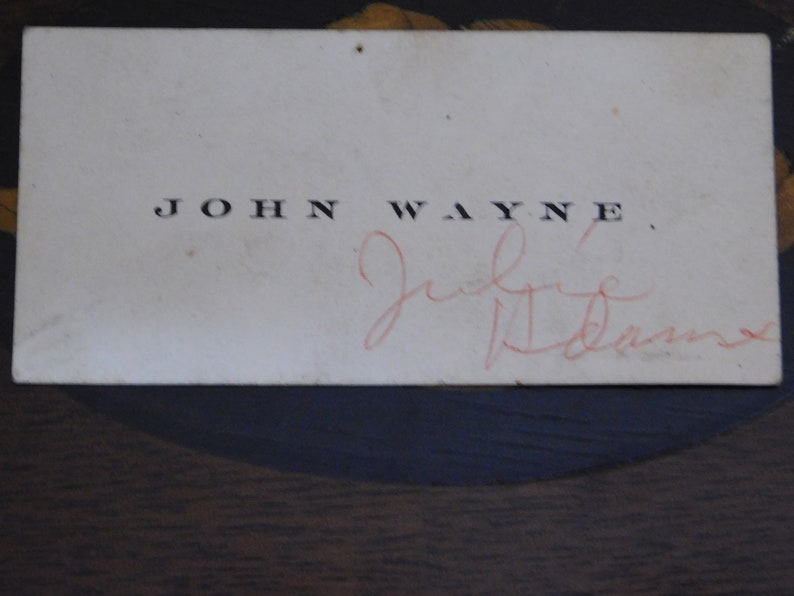 Autographed John Wayne and Julie Adams Business Card - Etsy