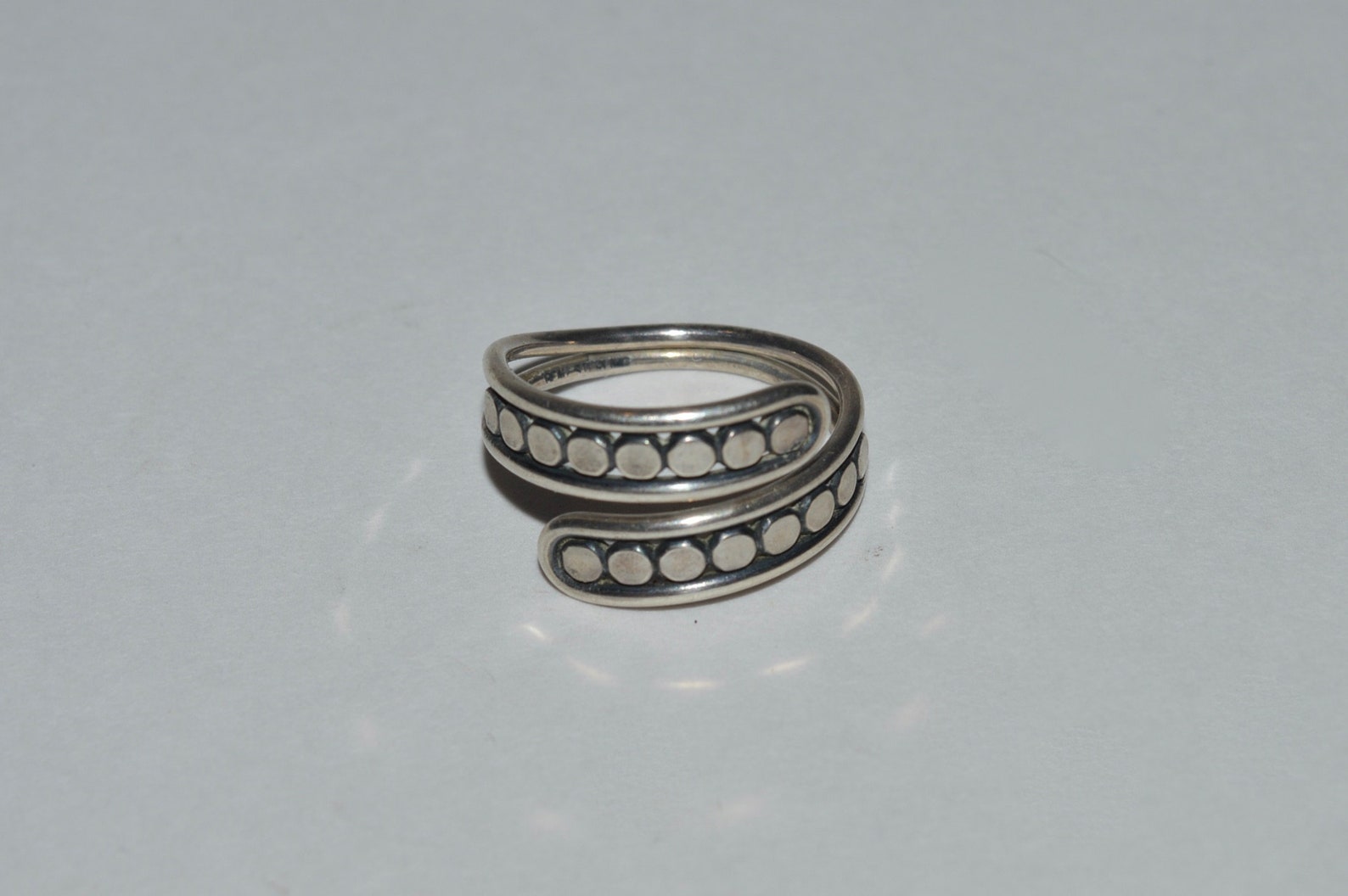 Vintage Sterling Modernist Ring, Mid Century Modern Sz 7.75 Wraparound ...