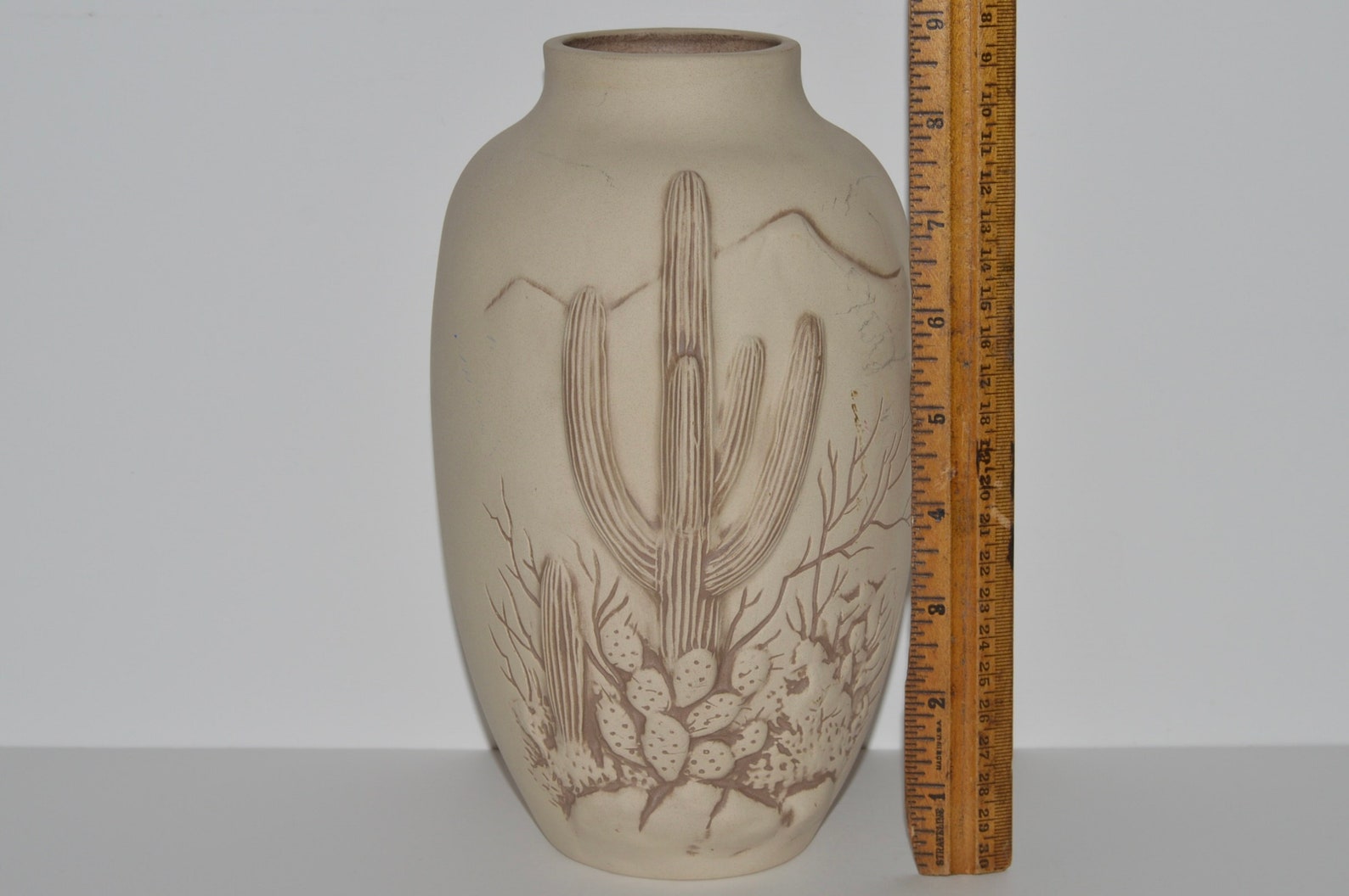 Southwest Pottery Vase Artist Jerry Becker Saguaro Prickly - Etsy