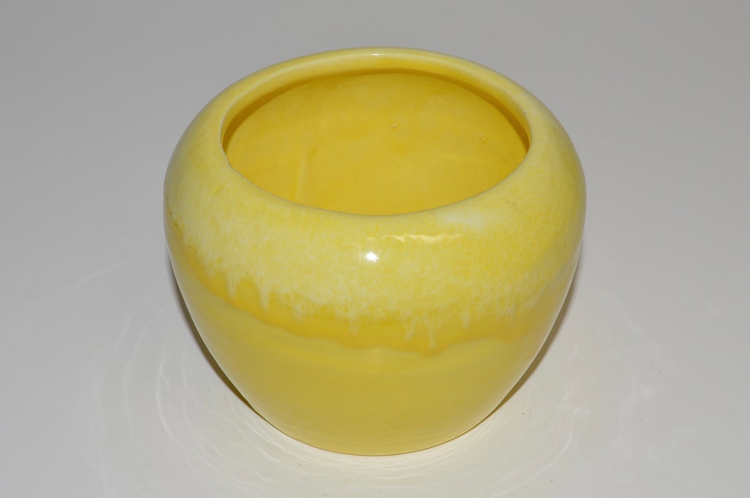 Yellow Pottery Planter Swirl Drip Glaze Yellow Planter Pot - Etsy