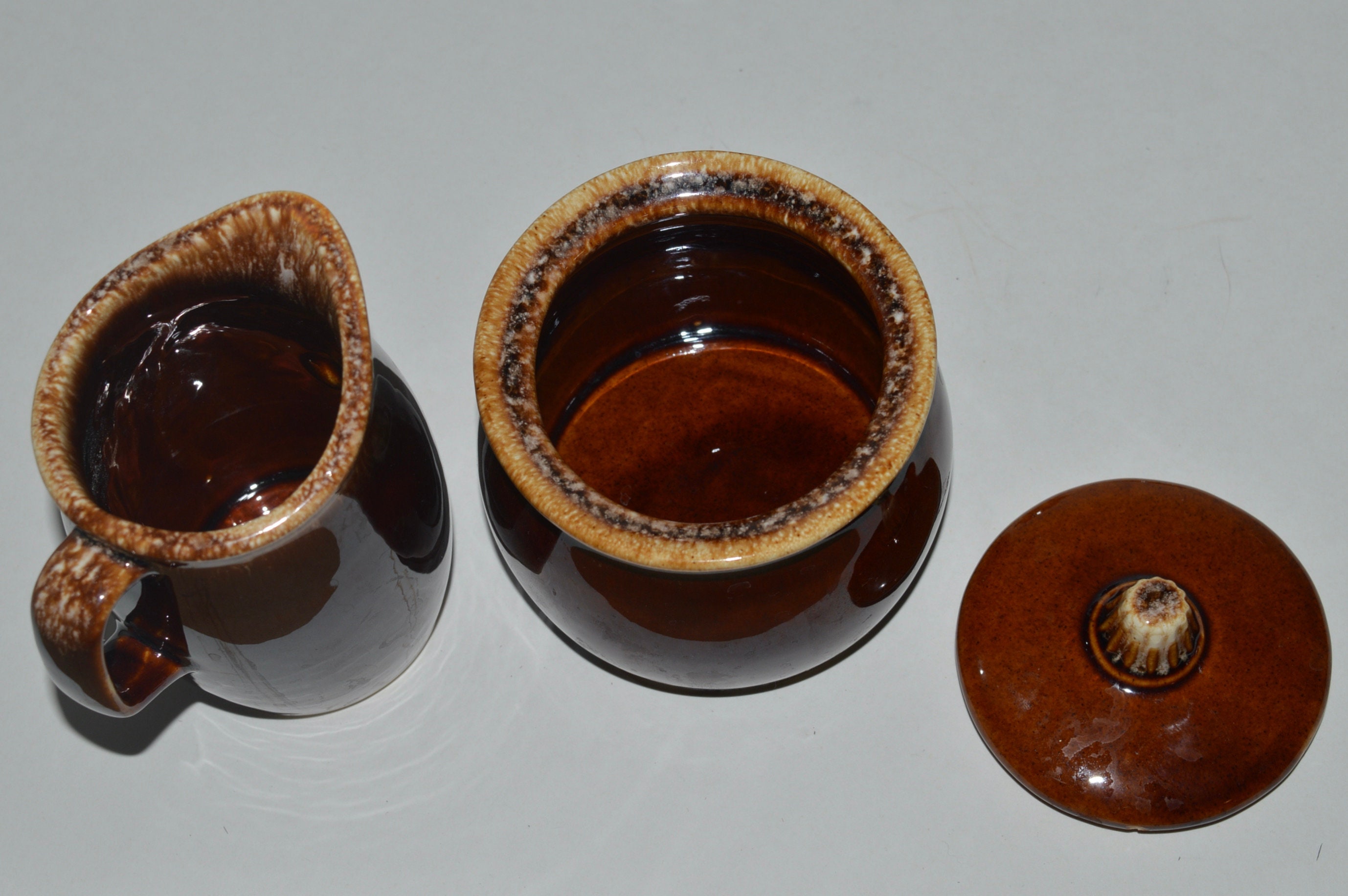 Hull Pottery Brown Drip Tea Set, Hull Crestine Pottery, Brown Drip ...