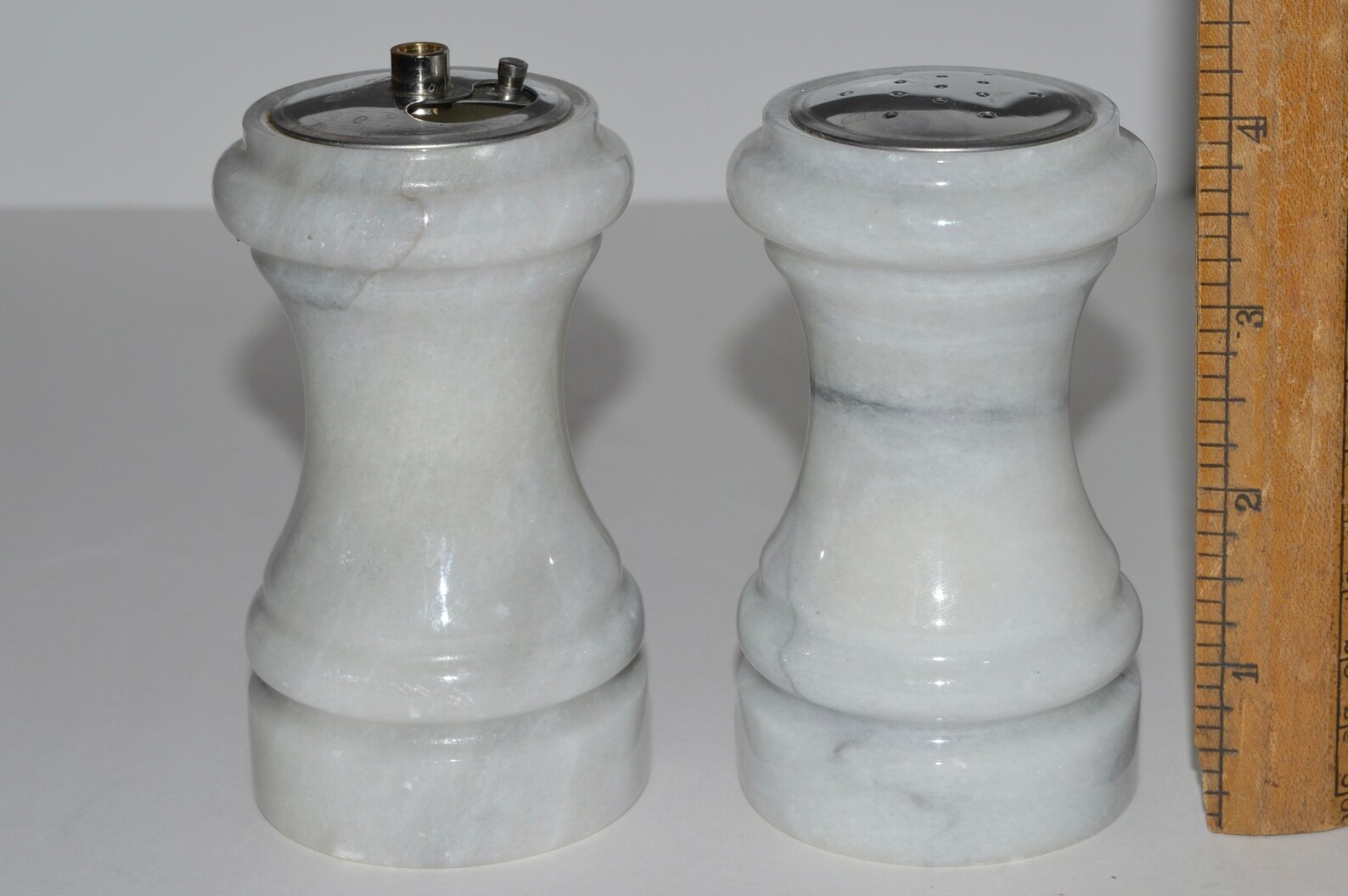 Marble Salt and Pepper Stone Salt Shaker Set Vintage White - Etsy