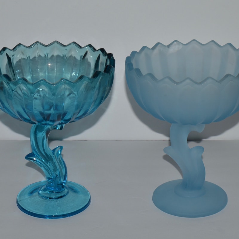 Blue Glass Compote - Etsy