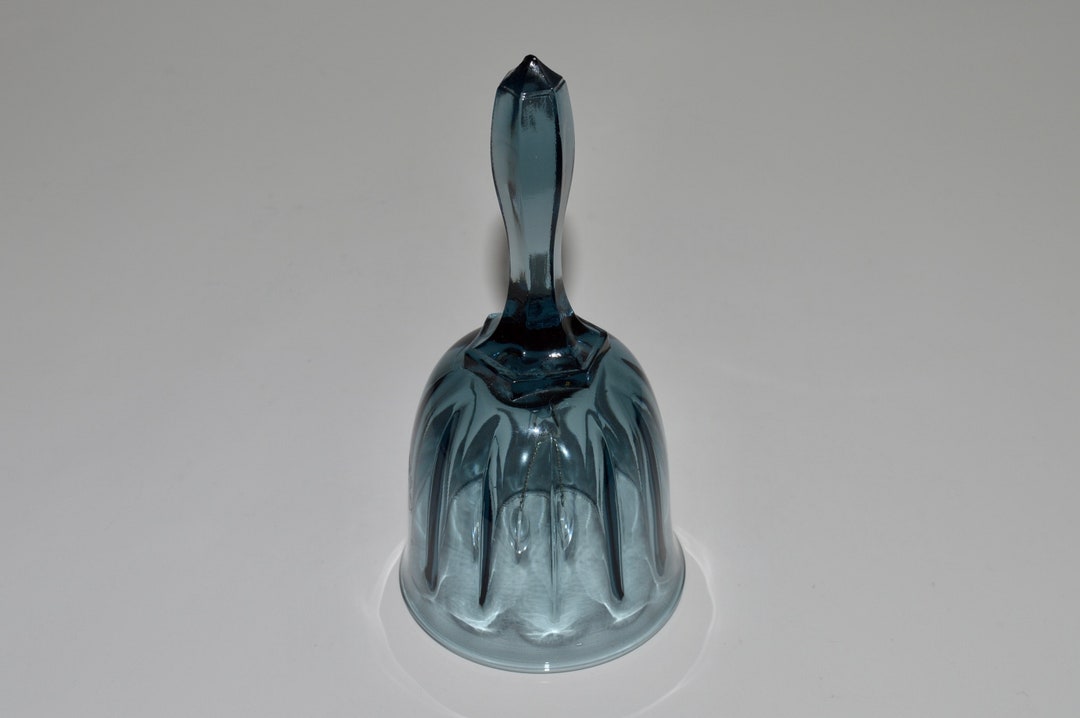 Vintage Fenton Glass Bell, Blue Glass Bell, Fenton Art Glass ...