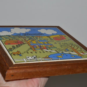 Vintage Kathryn Cramer Wisconsin Tile Trivet, Kitchen Decor, Wisconsin ...