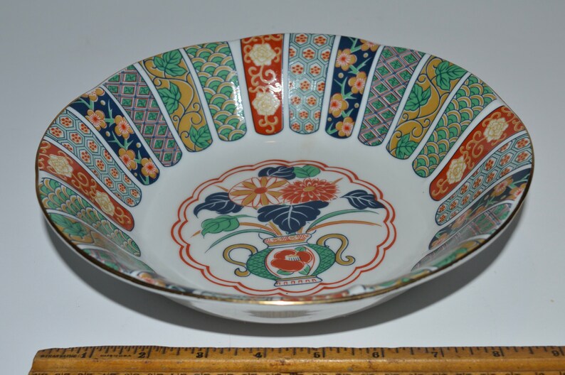 Arita Imari Fan Pattern Shallow Bowl or Charger Hand Painted - Etsy