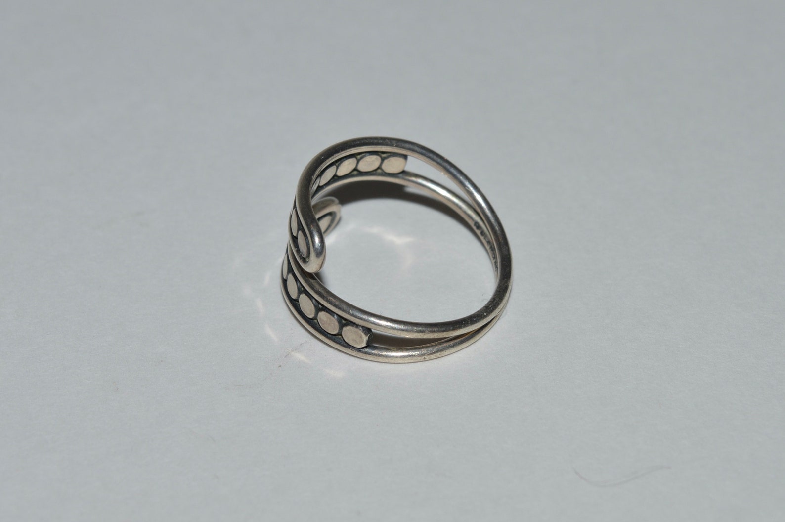 Vintage Sterling Modernist Ring, Mid Century Modern Sz 7.75 Wraparound ...