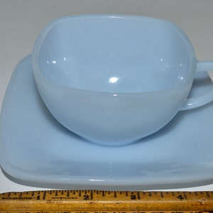 Fire King Azurite Charm Cups and Saucers, Collectible Delphite Glass ...