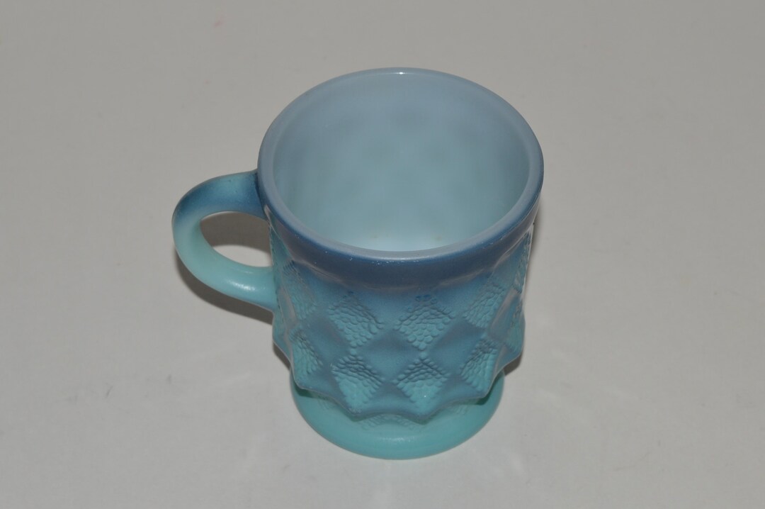 Vintage Anchor Hocking Fire King Blue Kimberley Retro Glass Mug, Fire ...