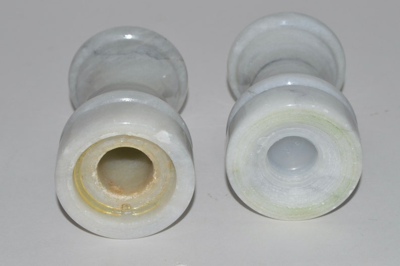 Marble Salt and Pepper Stone Salt Shaker Set Vintage White - Etsy