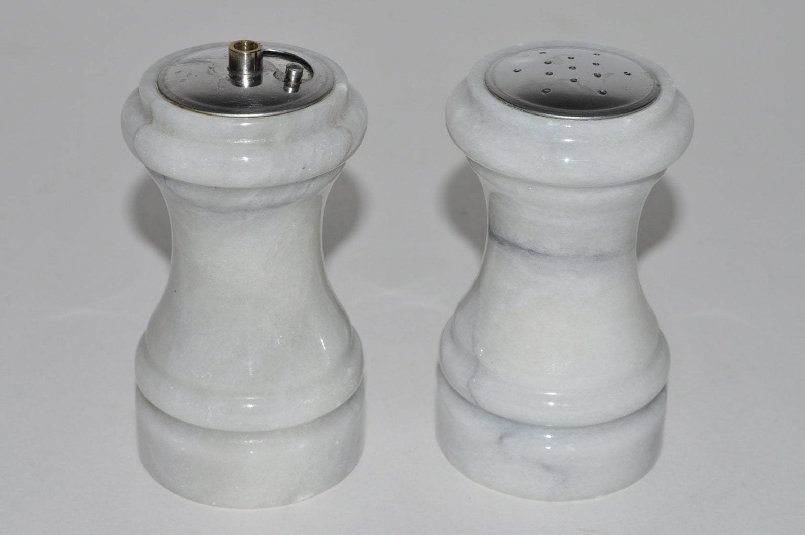 Marble Salt and Pepper Stone Salt Shaker Set Vintage White - Etsy