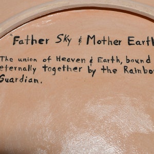 Father Earth Mother Sky Plate, Hand Painted Clay Plate, Native Style ...