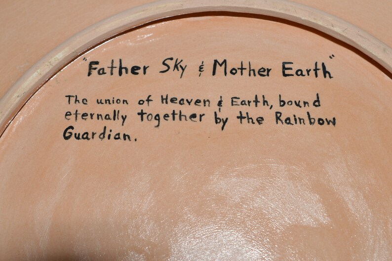 Father Earth Mother Sky Plate, Hand Painted Clay Plate, Native Style ...